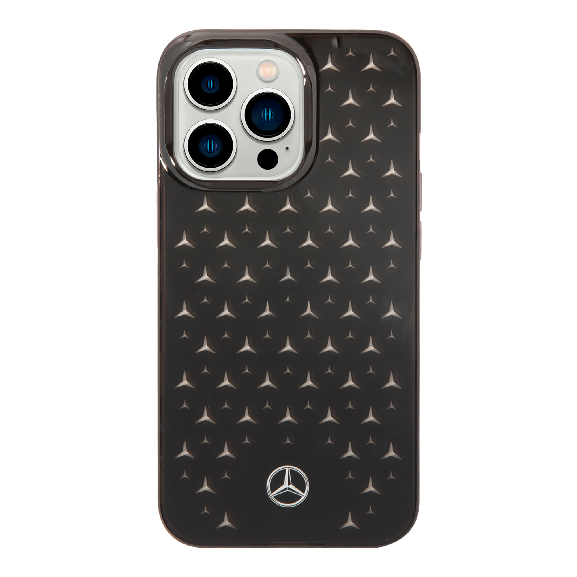 Protector Mercedes Benz Star Pattern Negro IPh 14 Pro Max - Mobo
