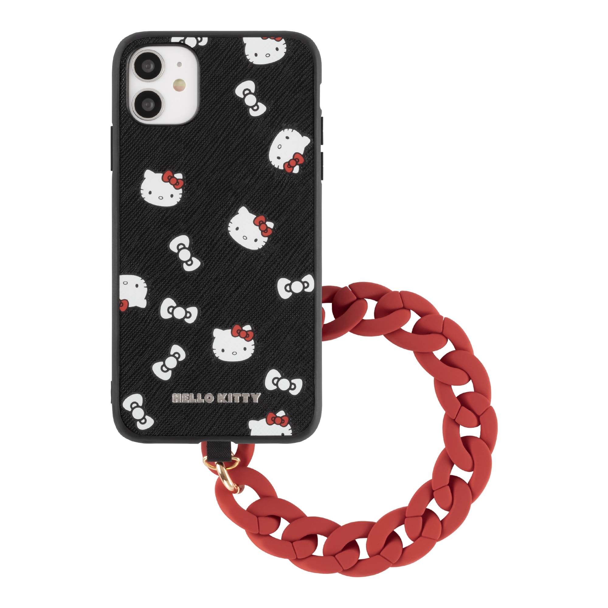 Funda Hello Kitty Saffiano Strap Negro IPhone 11 - Mobo