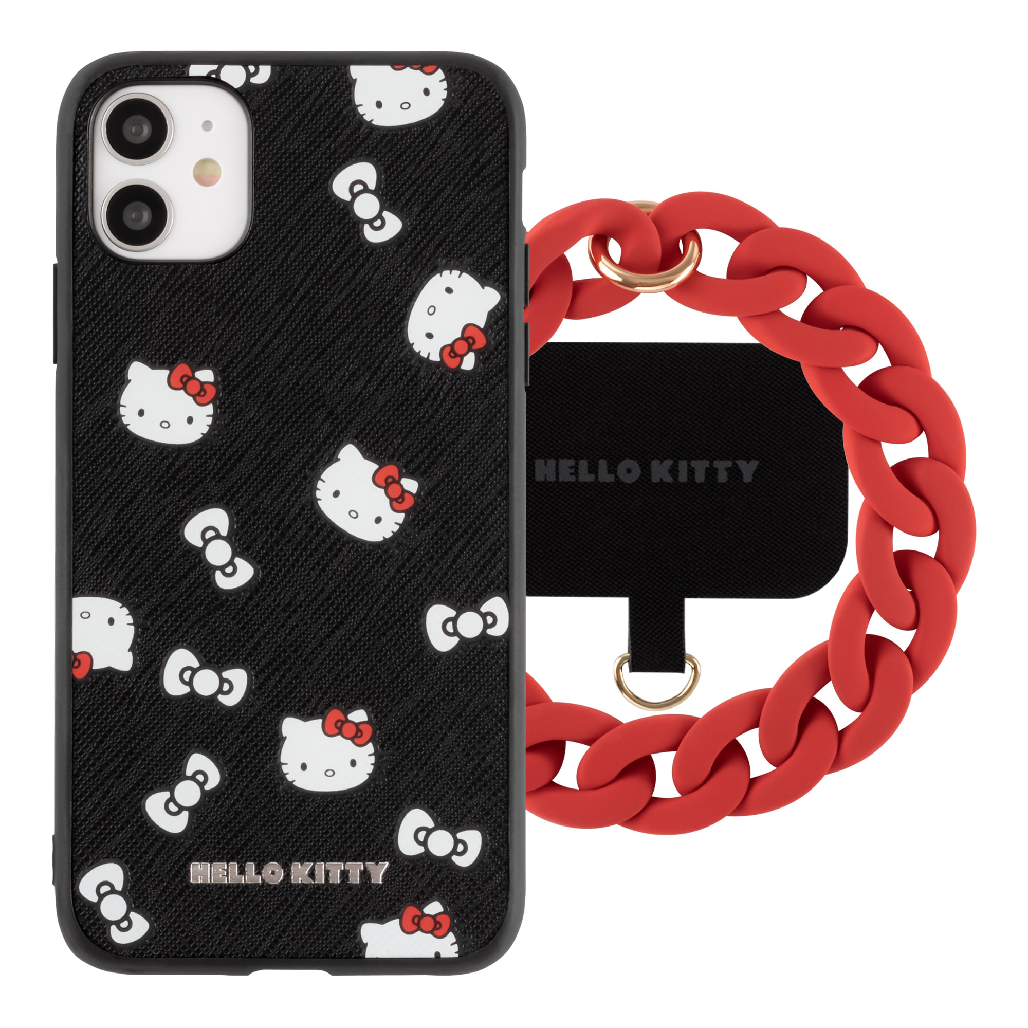 Funda Hello Kitty Saffiano Strap Negro IPhone 11 - Mobo