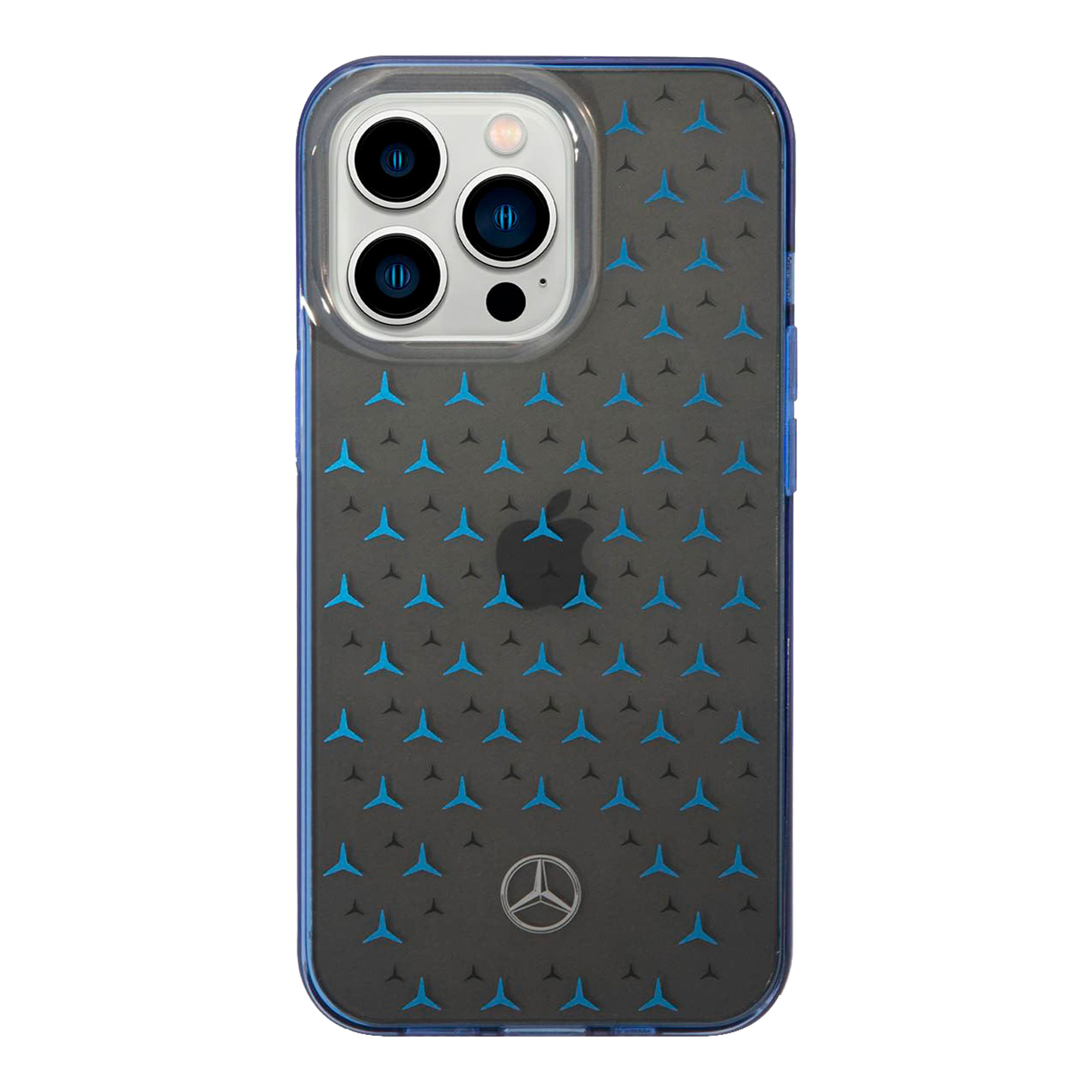 Protector Mercedes Benz Star Pattern Negro/Azul IPh 14 Pro Max - Mobo