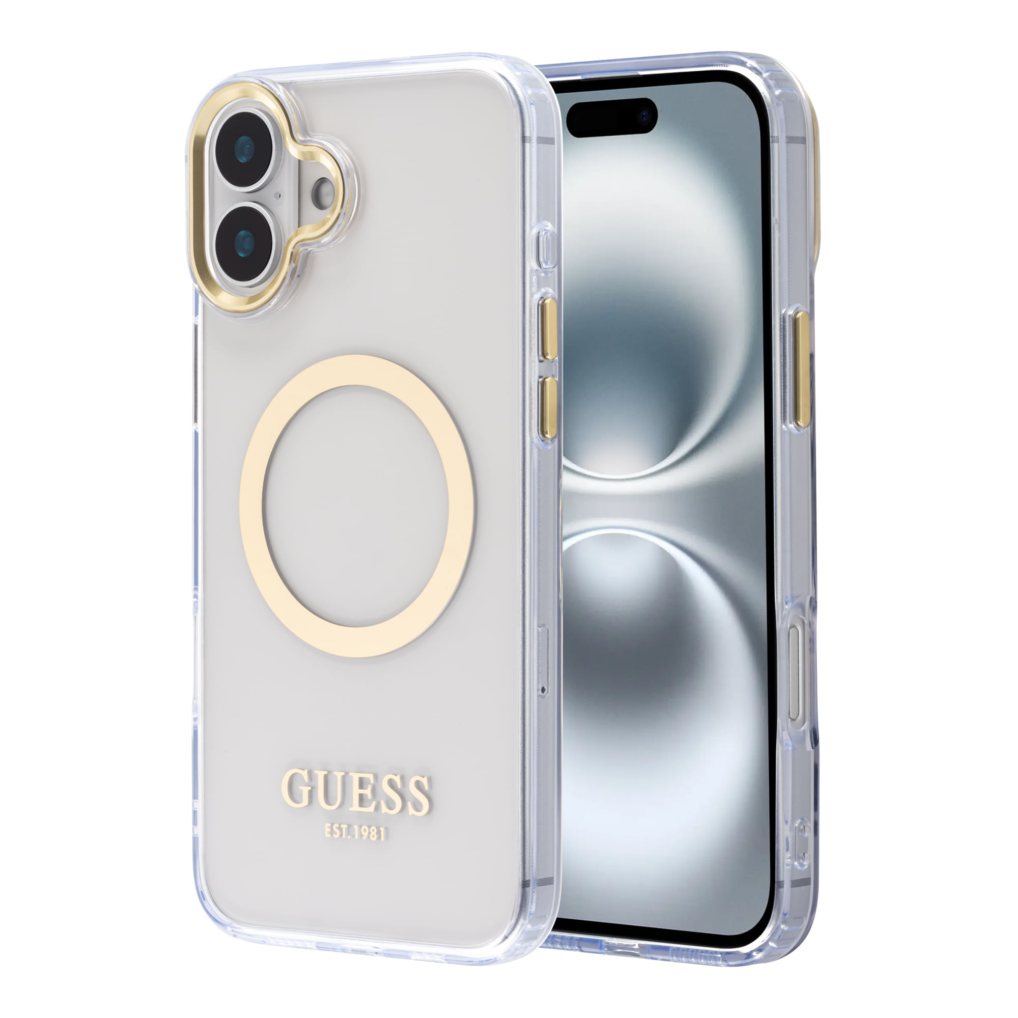 Funda Guess Outline Magsafe Oro iPhone 16 Plus - Mobo