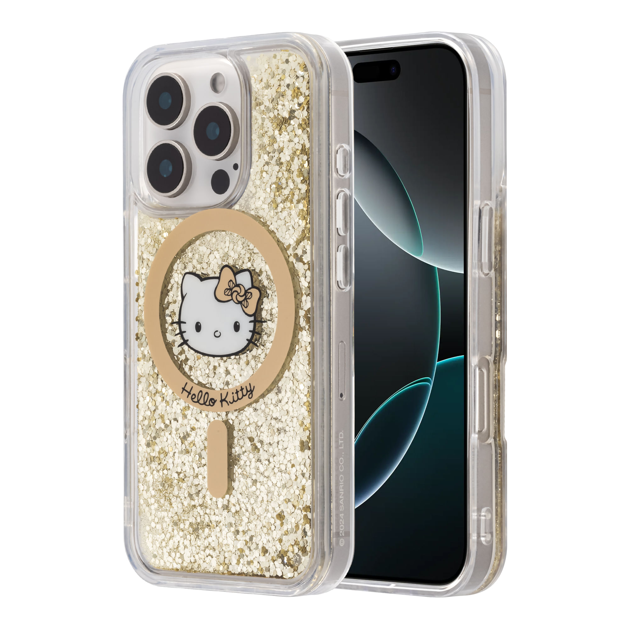 Funda Hello Kitty Frosted Gold Magsafe Oro iPhone 16 Plus - Mobo