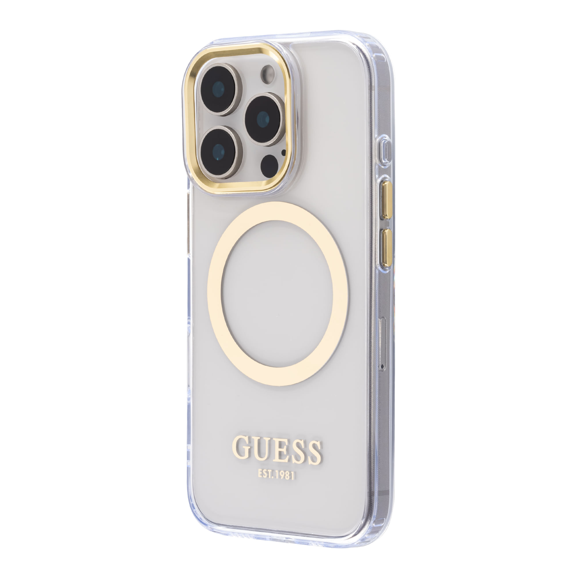 Funda Guess Outline Magsafe Oro iPhone 16 Pro - Mobo