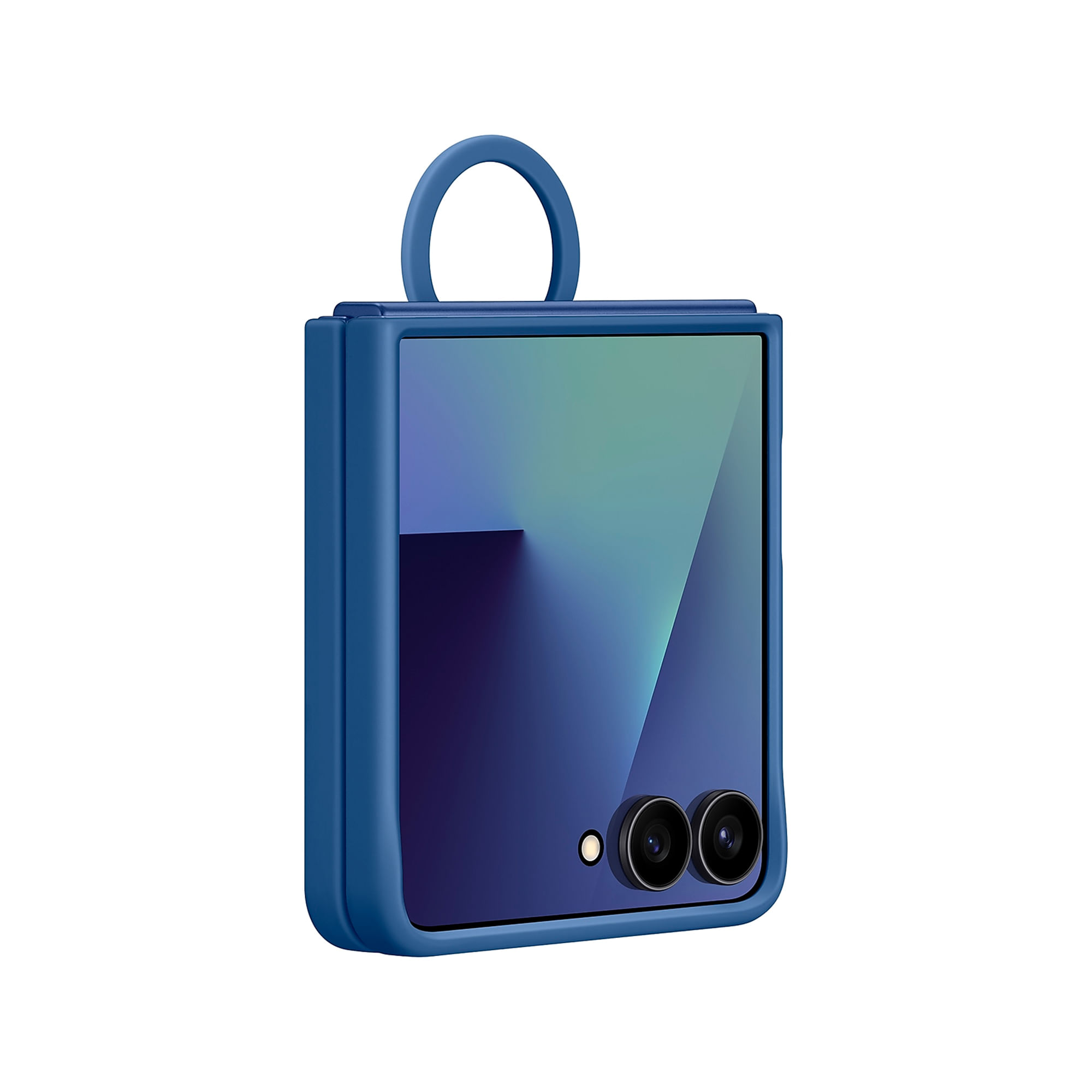 Funda Samsung Silicone Ring azul para Galaxy Z Flip 7 - Mobo